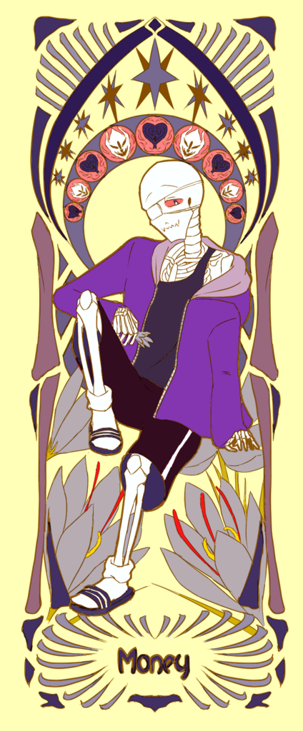 ミュシャ風しおりmoney(swapfell purple papyrus) - チーズスプリンカー | 同人誌通販のアリスブックス ...